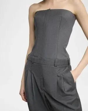 Givenchy Bustier Pleated Jumpsuit - Gray
