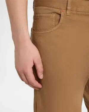 Isaia Cashmere-cotton Slim 5-pocket Pants - Medium Bro