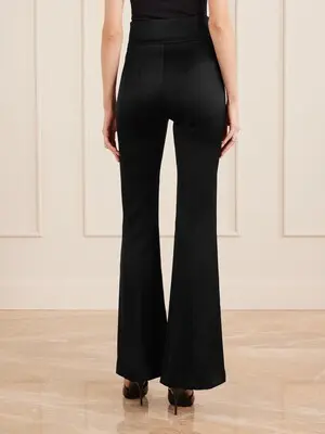 Galvan Satin Flared Pants - Black