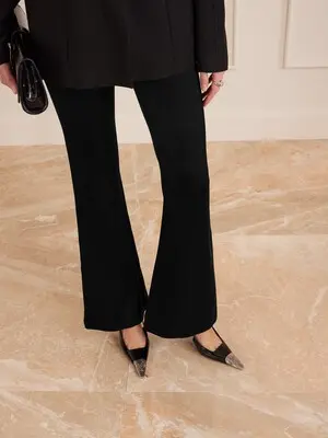 Galvan Satin Flared Pants - Black