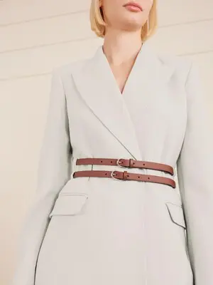 Gabriela Hearst Daniel Belted Wool Blazer - Gray