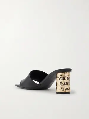 Givenchy Tape Leather Mules - Black