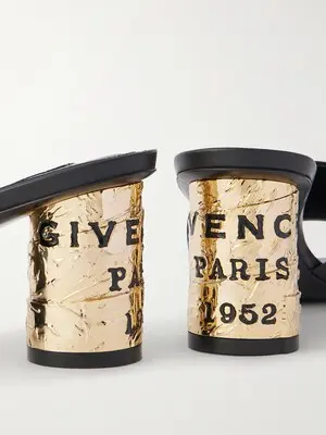 Givenchy Tape Leather Mules - Black