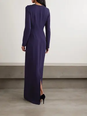 Erdem Draped Embellished Gown - Blue