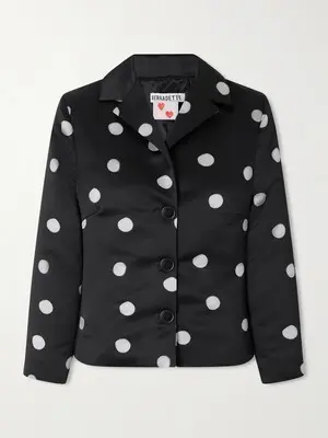 Bernadette Elle Polka Dot Duchesse-satin Jacket