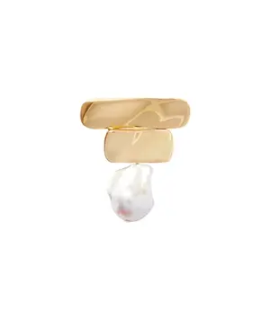 Agmes Ilona Recycled Vermeil Pearl Brooch - Gold
