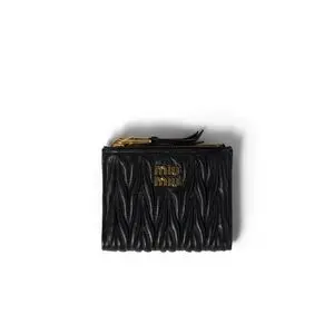 Miu Miu Matelassé Nappa Leather Small Wallet - Black