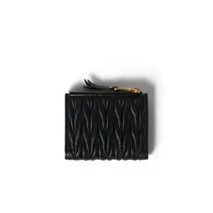 Miu Miu Matelassé Nappa Leather Small Wallet - Black