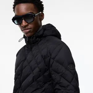 Burberry Check-stitch Puffer Jacket - Navy
