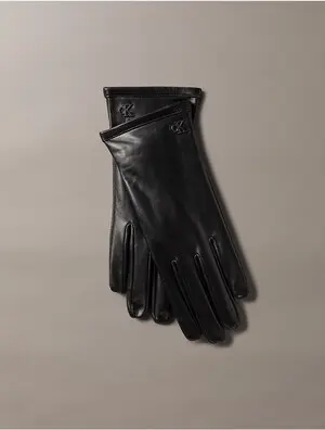Calvin Klein Monogram Leather Gloves