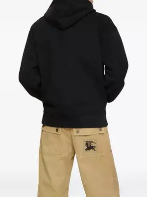 Burberry Equestrian Knight Shaded Check Hoodie - Black