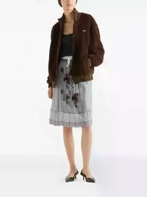 Prada Floral Embroidered Midi Skirt