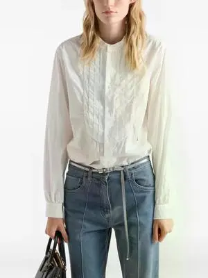 Prada Logo-embroidered Cotton Shirt