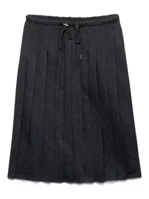 Prada Pleated Jersey Midi Skirt
