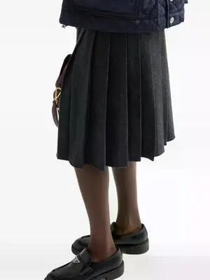 Prada Pleated Jersey Midi Skirt