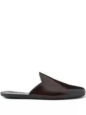 Prada Leather Mules - Brown