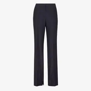 Fendi Pinstriped Wool Flared Trousers - Multicolour