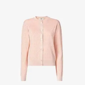 Fendi Cardigan In Ff Motif Jacquard - Pink