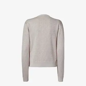Fendi Cardigan In Ff Motif Jacquard - Pink