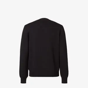 Fendi Ff Jacquard Patch Wool Pullover