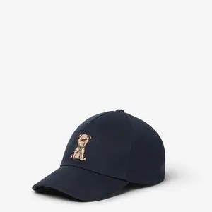 Fendi Canvas Baseball Cap With Faux Fur Patch