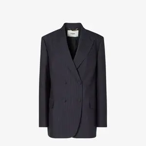 Fendi Double-breasted Pinstripe Wool Blazer