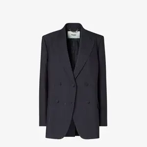 Fendi Double-breasted Pinstripe Wool Blazer