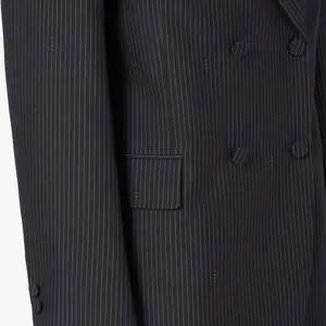 Fendi Double-breasted Pinstripe Wool Blazer