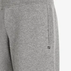 Fendi Cashmere Tarn Trousers With Embroidered Ff Logo
