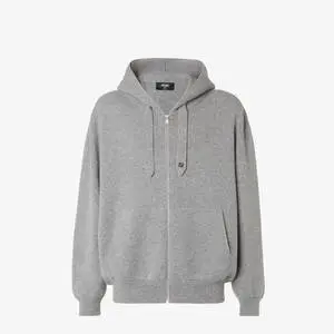 Fendi Cashmere Sweatshirt With Ff Detailing - Grey