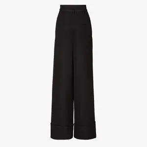 Fendi High-waisted Grain De Poudre Wool Trousers