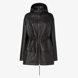Fendi Ff Motif Quilted Parka - Black