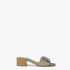 Fendi Baguette Dove Grey Leather Slides