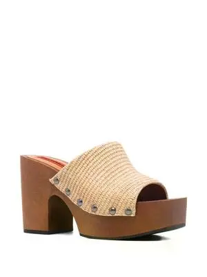 SIMONMILLER 110mm Stud-detail Heeled Sandals - Neutrals