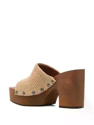 SIMONMILLER 110mm Stud-detail Heeled Sandals - Neutrals