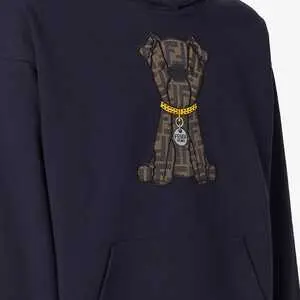 Fendi Ff Jacquard Patch Cotton Sweatshirt