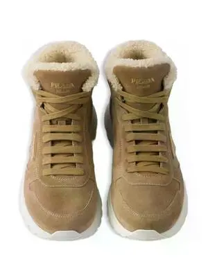 Prada Shearling High-top Sneakers