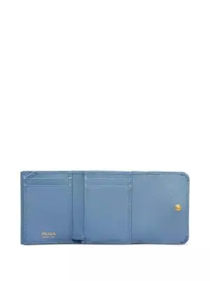 Prada Small Triangle-logo Leather Wallet - Blue