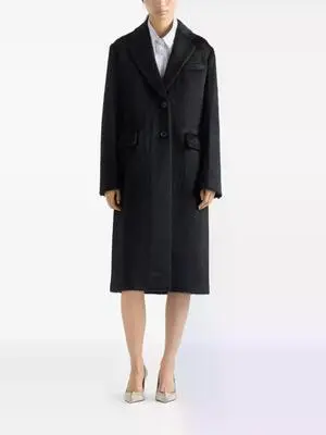 Prada Velvet Single-breasted Coat - Blue