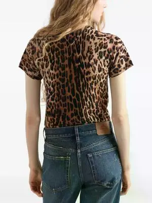 Prada Leopard-print Knitted T-shirt