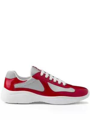 Prada America's Cup Patent-leather Sneakers - Red