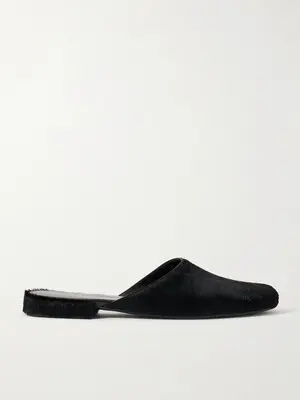 THE ROW Penelope Calf Hair Mules - Black