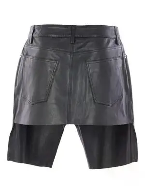 AUGUST BARRON Leather Side-pockets Shorts