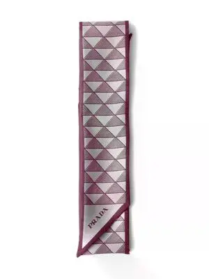 Prada Symbole-pattern Silk Scarf - Purple