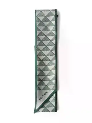 Prada Symbole-pattern Silk Scarf - Green