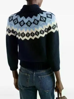 Prada Intarsia Knit Sweater - Blue
