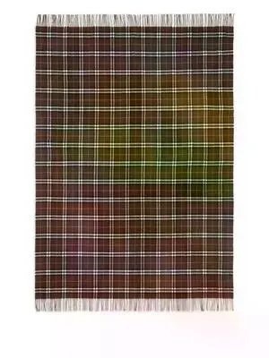 Burberry Check Fringing Cashmere Blanket - Brown