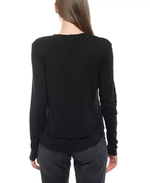 Wilt Clothing Long Sleeve Layered Mock Neck Tee - Black