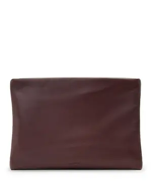 ALLSAINTS Bettina Leather Clutch - Dark Red