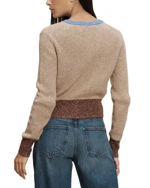 Veronica Beard Ibra Crewneck Cardigan Sweater